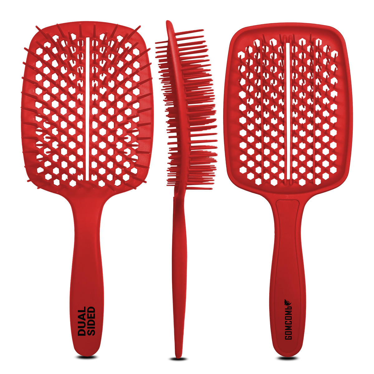 H2PRO GOMCOMb DUAL SIDED BRUSH NO TANGLE NO KNOT NO DAMAGE - RED - GBB ...