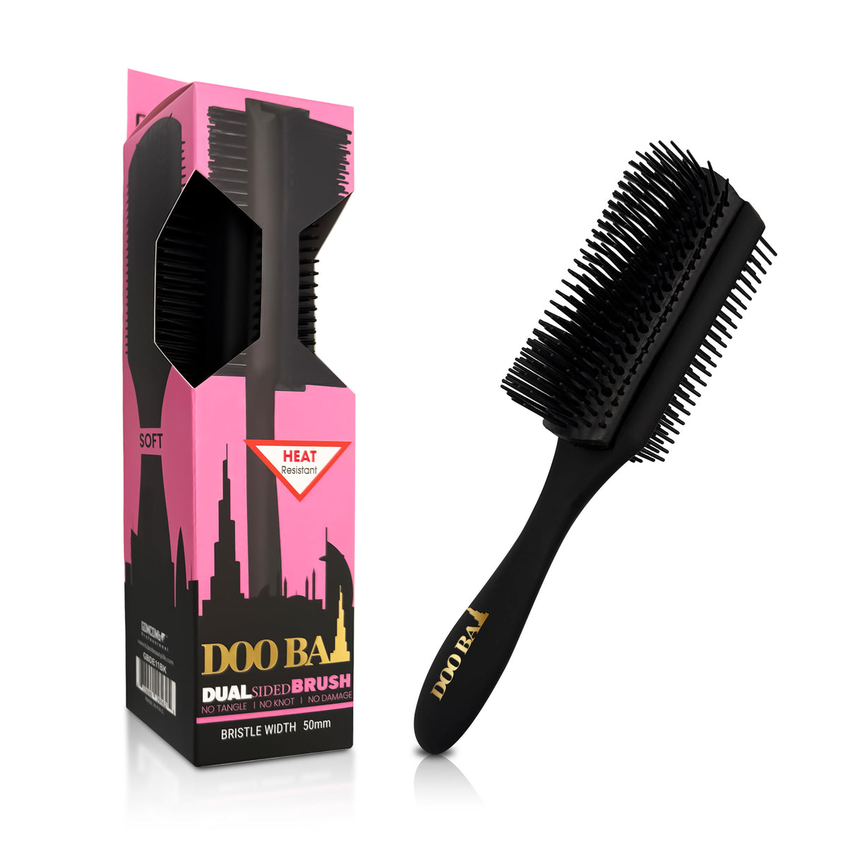 H2PRO GOMCOMb DOOBAI DUAL SIDED HAIR BRUSH - SOFT AND HARD BRISTLE DES ...