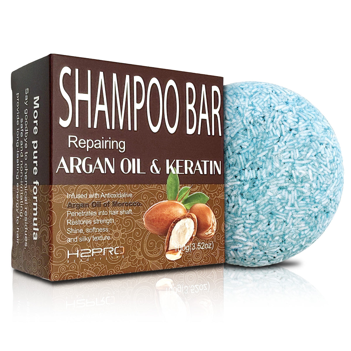 H2PRO SHAMPOO BAR REPAIRING ARGAN OIL AND KERATIN (3.52 oz / 100 g ...