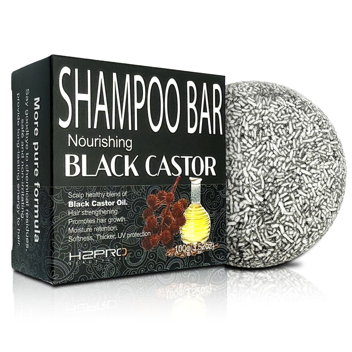 H2PRO SHAMPOO BAR NOURISHING BLACK CASTOR (3.52 oz / 100 g) - SBB-2302 ...